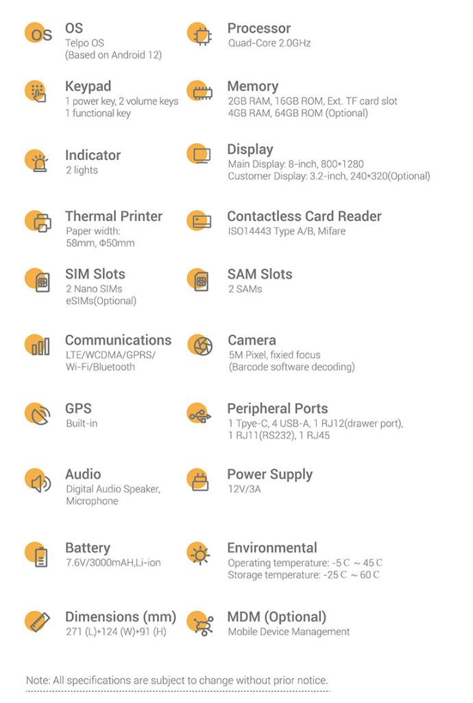 Android POS Terminal | Telpo M8