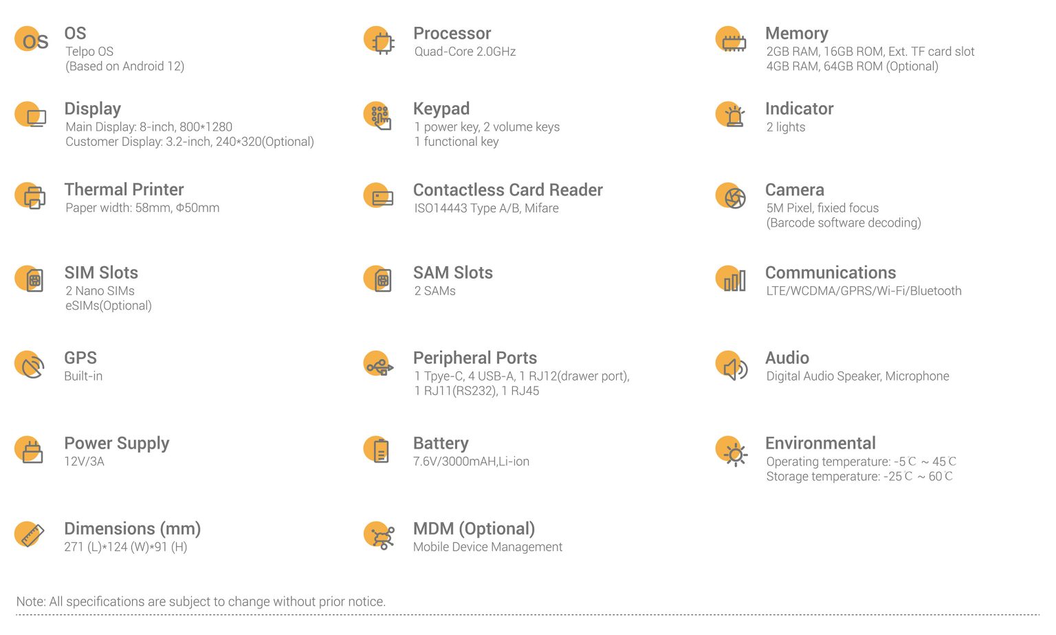 Android POS Terminal | Telpo M8